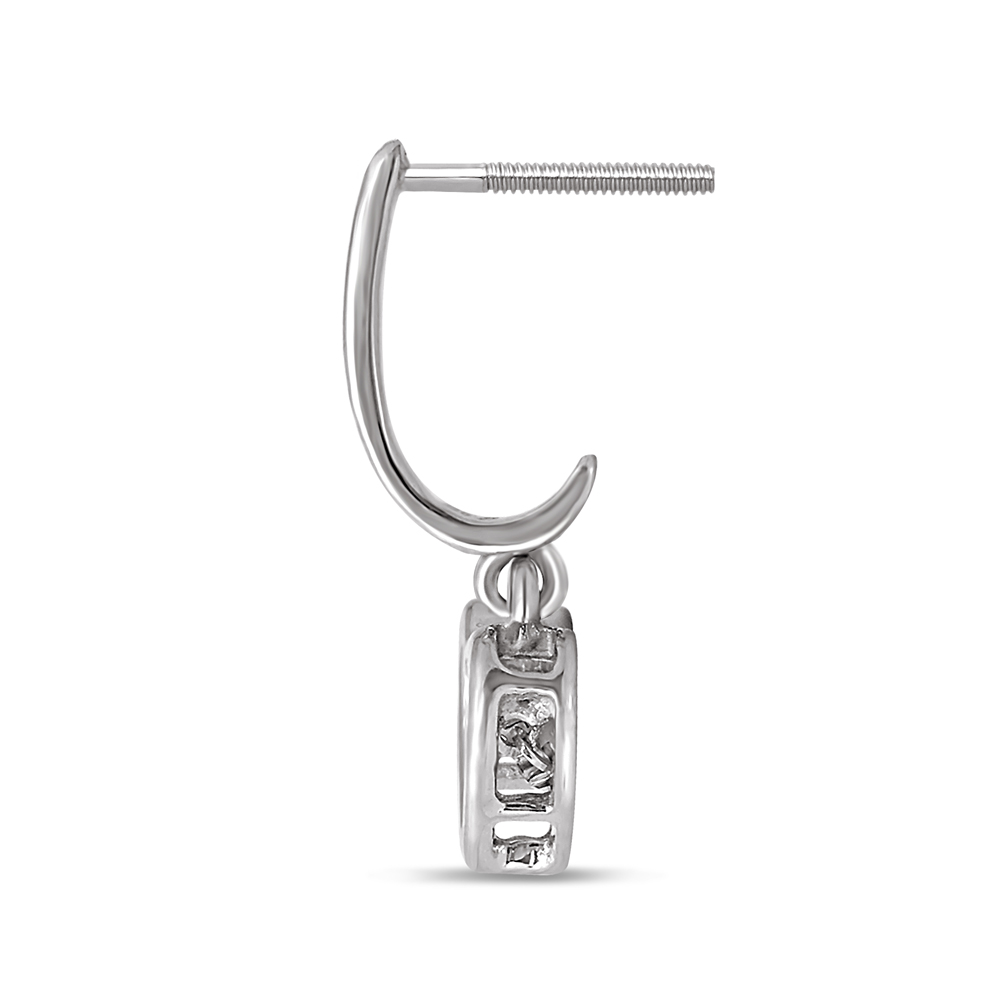 Sterling Silver 1/20 Ct.Tw. Moving Diamond Heart Earrings - Unclaimed ...