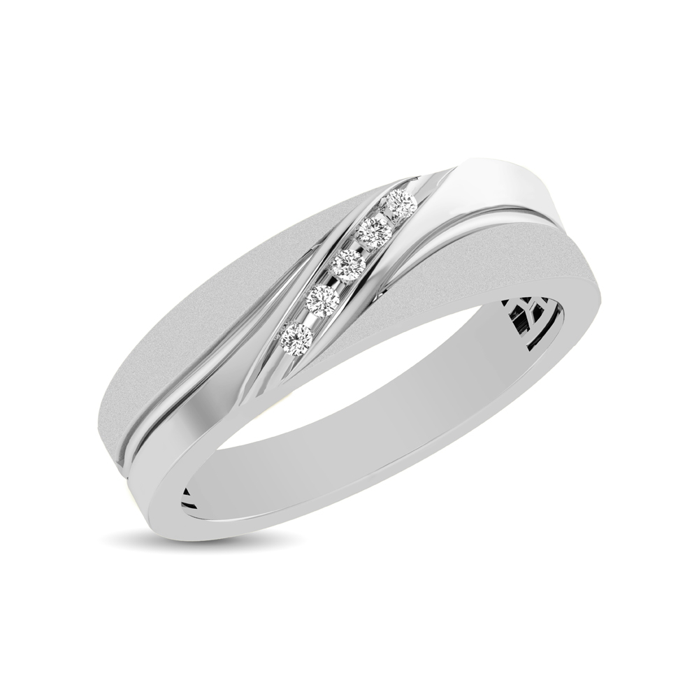 Men's 1/20 Ctw. Diamond Slant Ring in 10K White Gold - Unclaimed Diamonds