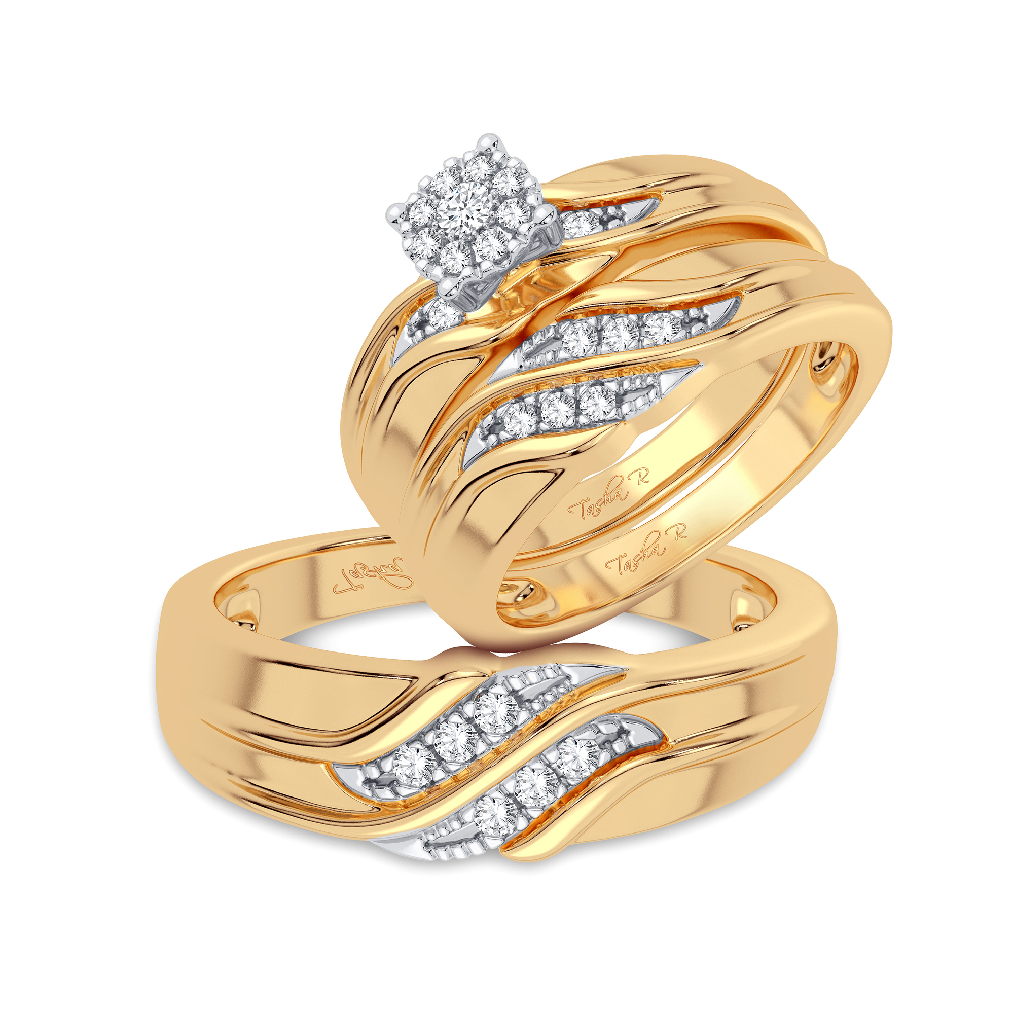 10K 0.08CT Diamond TRIO SET - Unclaimed Diamonds