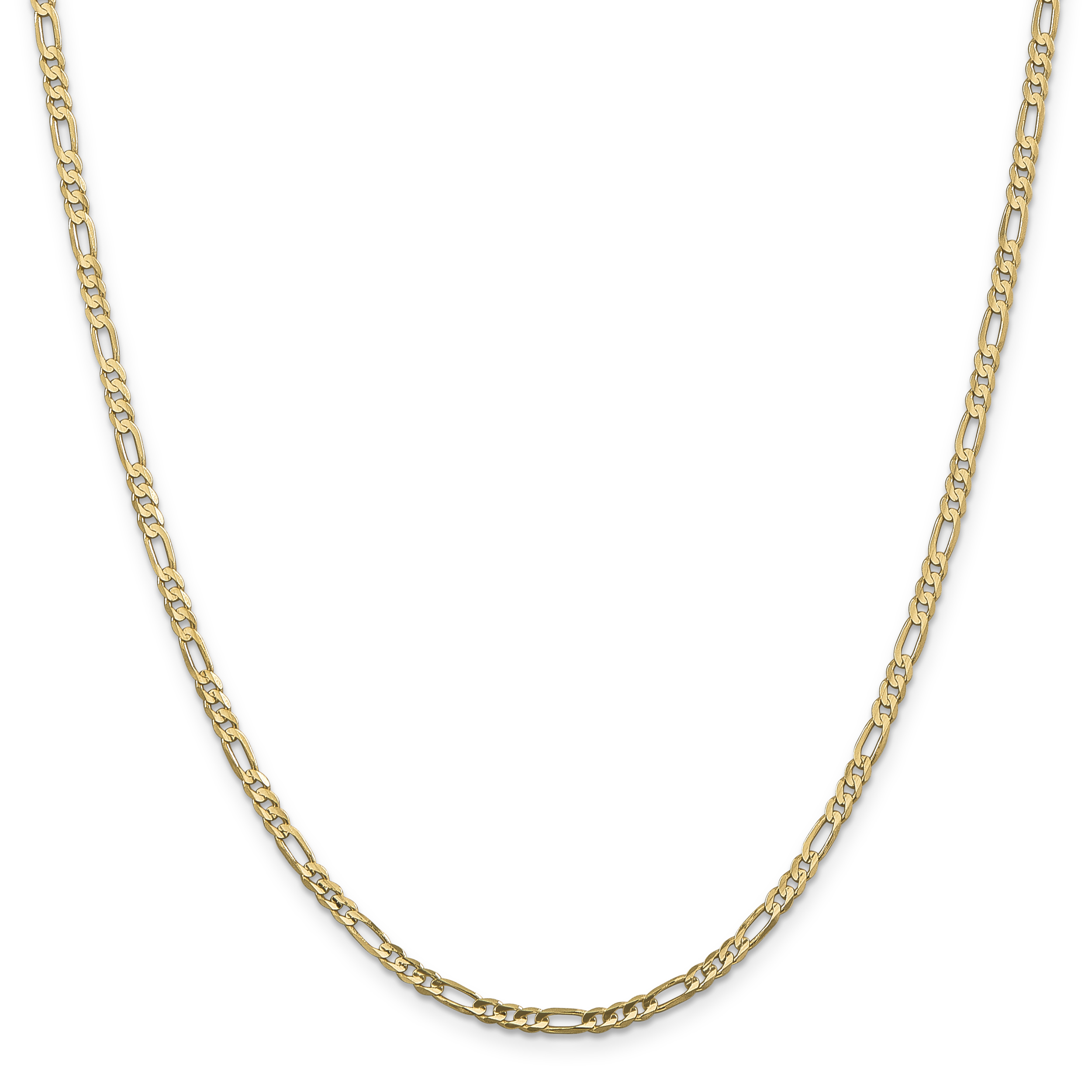 14k 3mm Concave Open Figaro Chain - Unclaimed Diamonds
